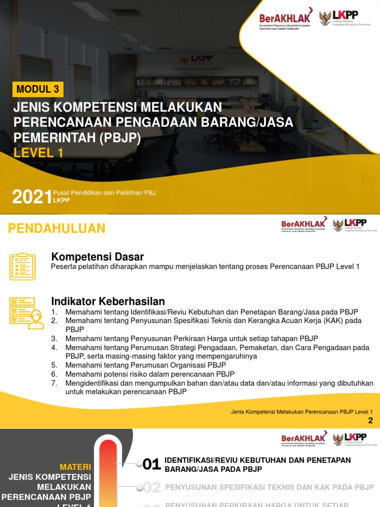 Melakukan Perencanaan PBJP Level 1 | PDF
