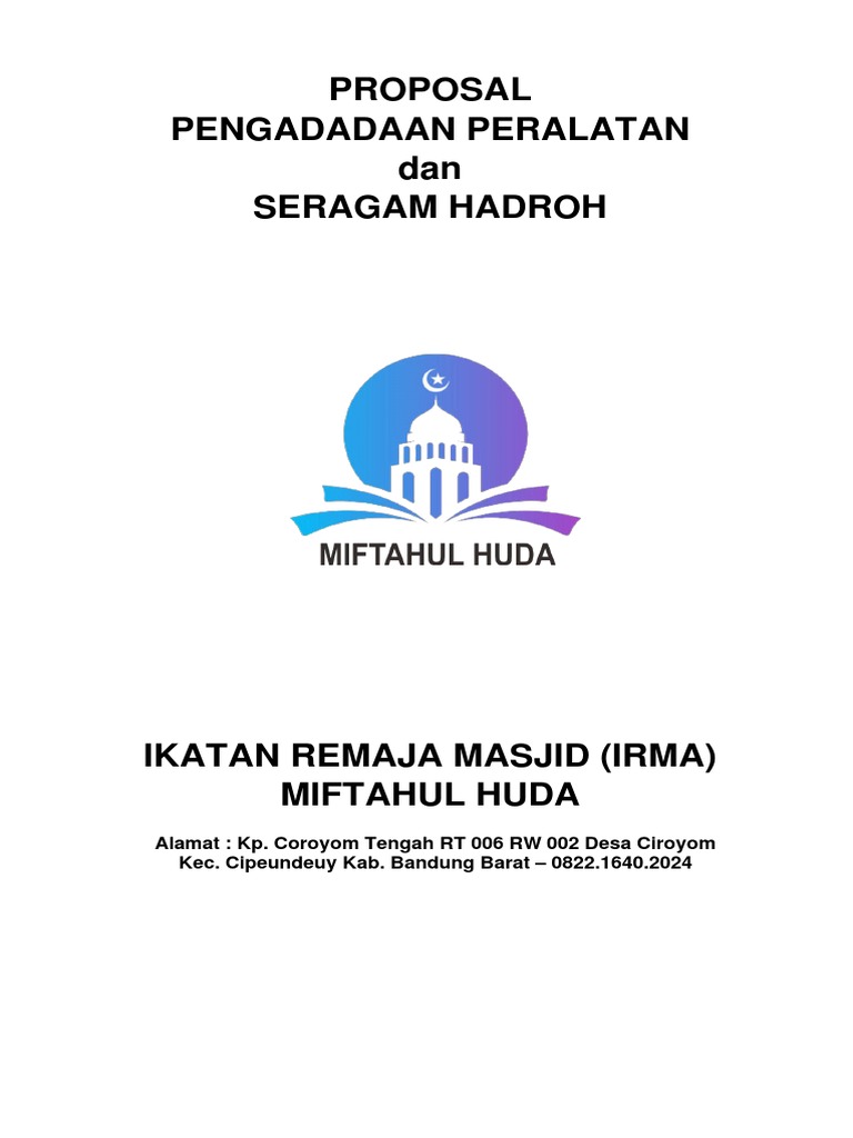 Proposal Pengadaan Alat dan Seragam Hadroh | PDF | Ilmu Sosial | Agama ...