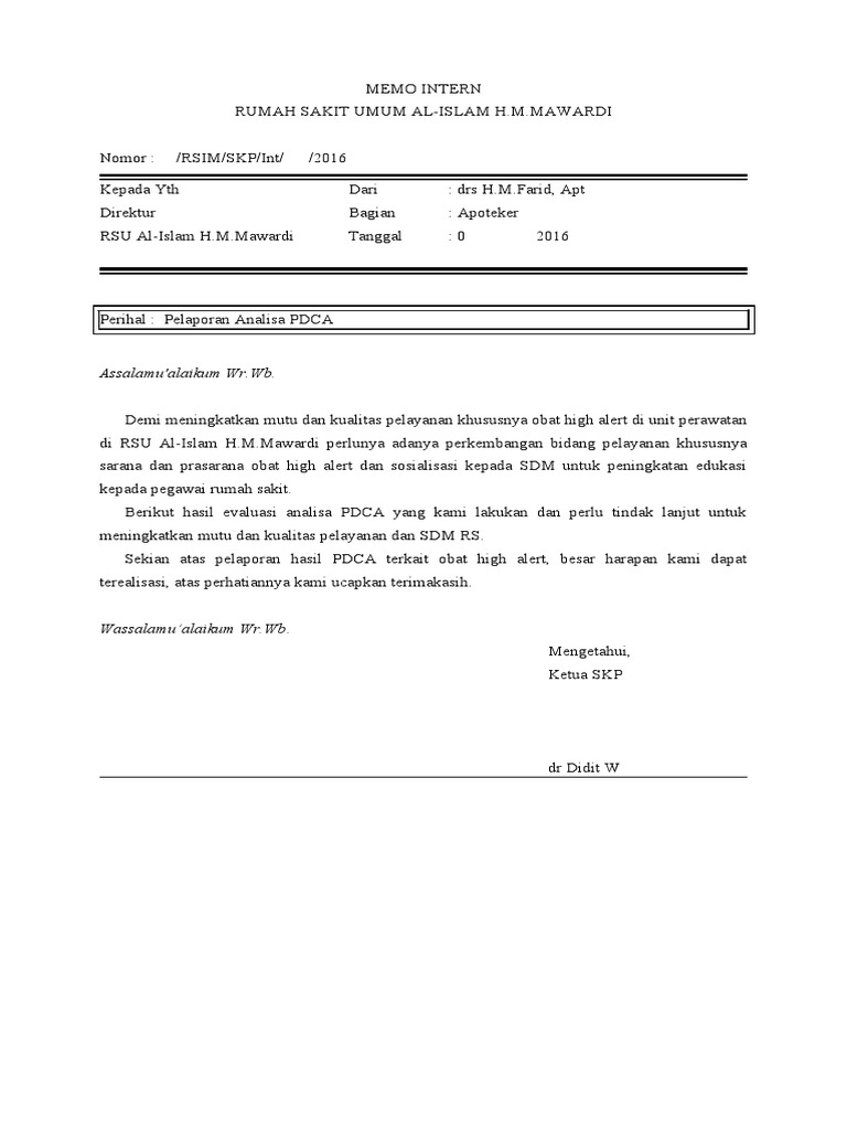 Memo Internal | PDF | Pengembangan Diri | Kesehatan Holistik