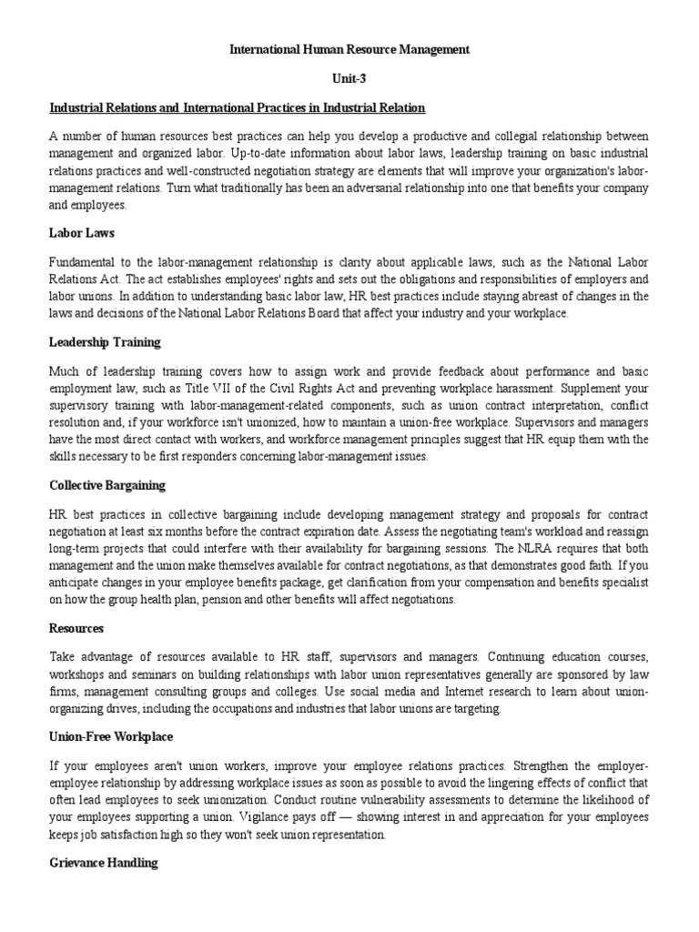 Strategic Approaches to Developing Productive Labor-Management ...