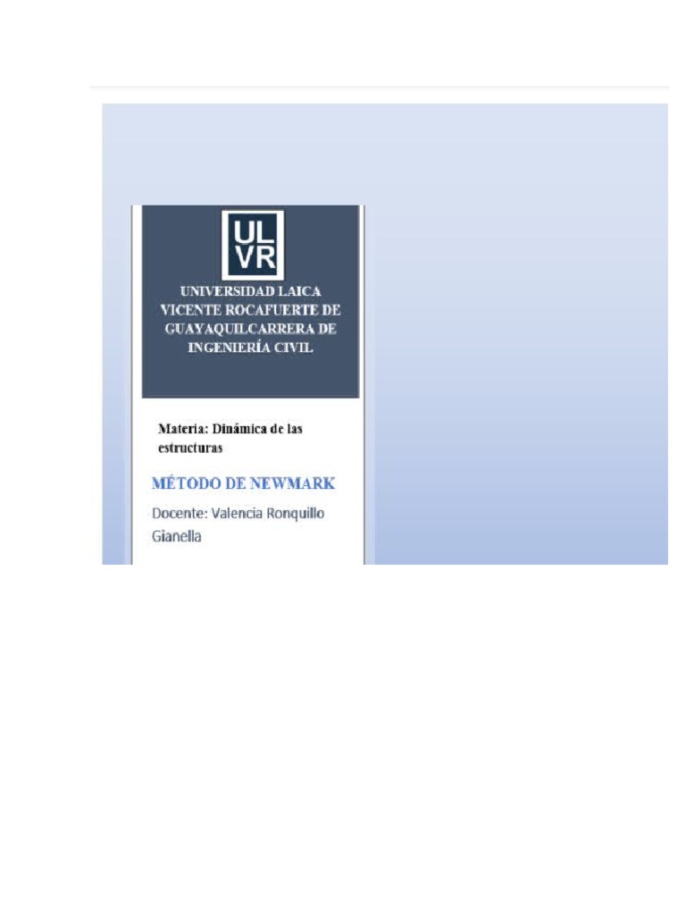 Método de Newmark | PDF | Ecuaciones | Aceleración