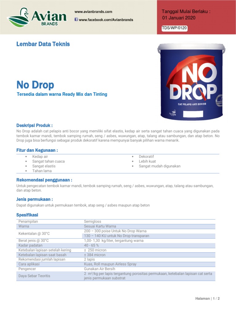 Katalog Cat No Drop dan Kegunaannya | PDF
