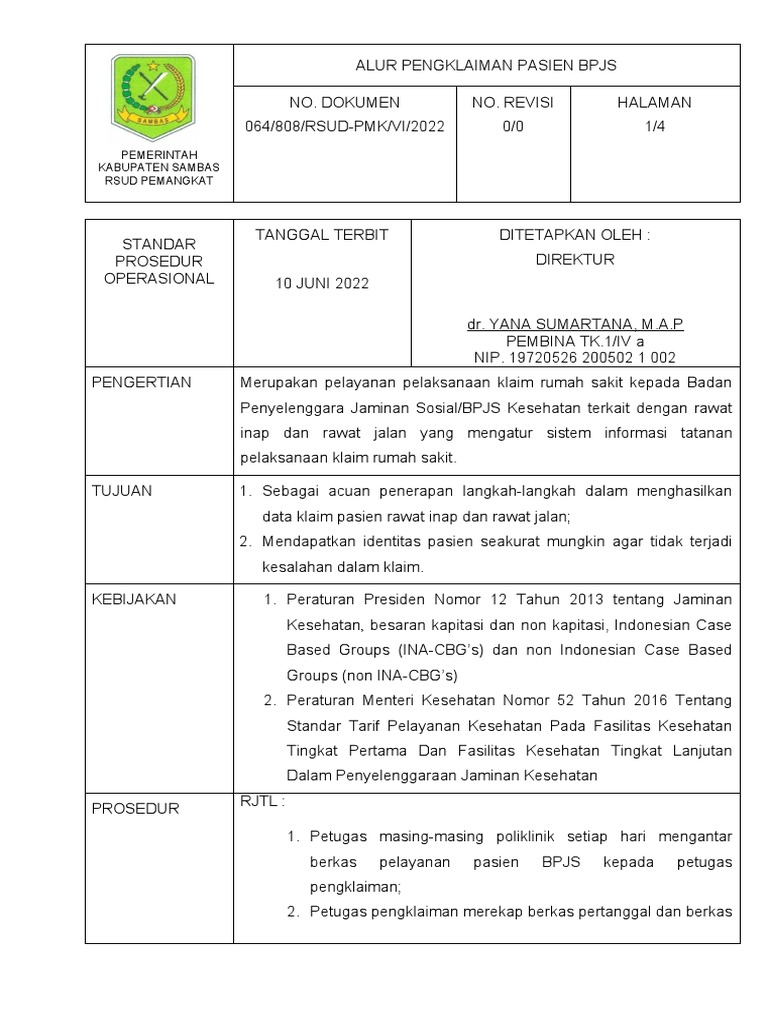 Spo Alur Klaim Bpjs | PDF