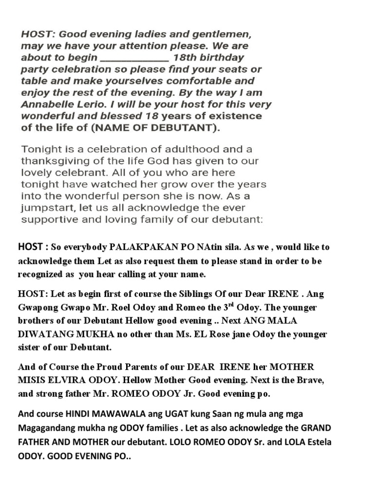 Script Debut | PDF | Birthdays | Traditions