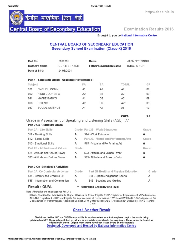 CBSE 10th Results | PDF | Educational Assessment And Evaluation