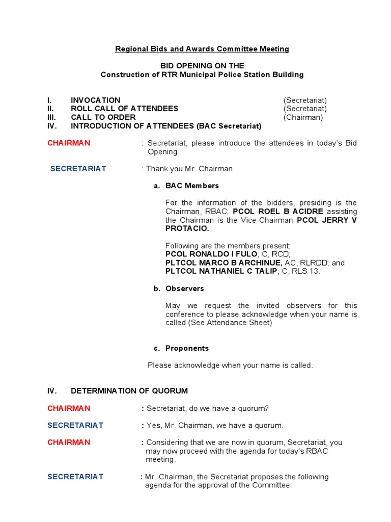 Manuscript Bid Opening 1 | PDF | Public Law | Justice