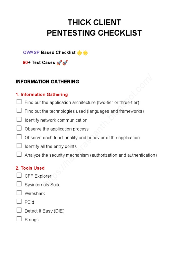 OWASP Pentesting Checklist | PDF | Windows Registry | Penetration Test