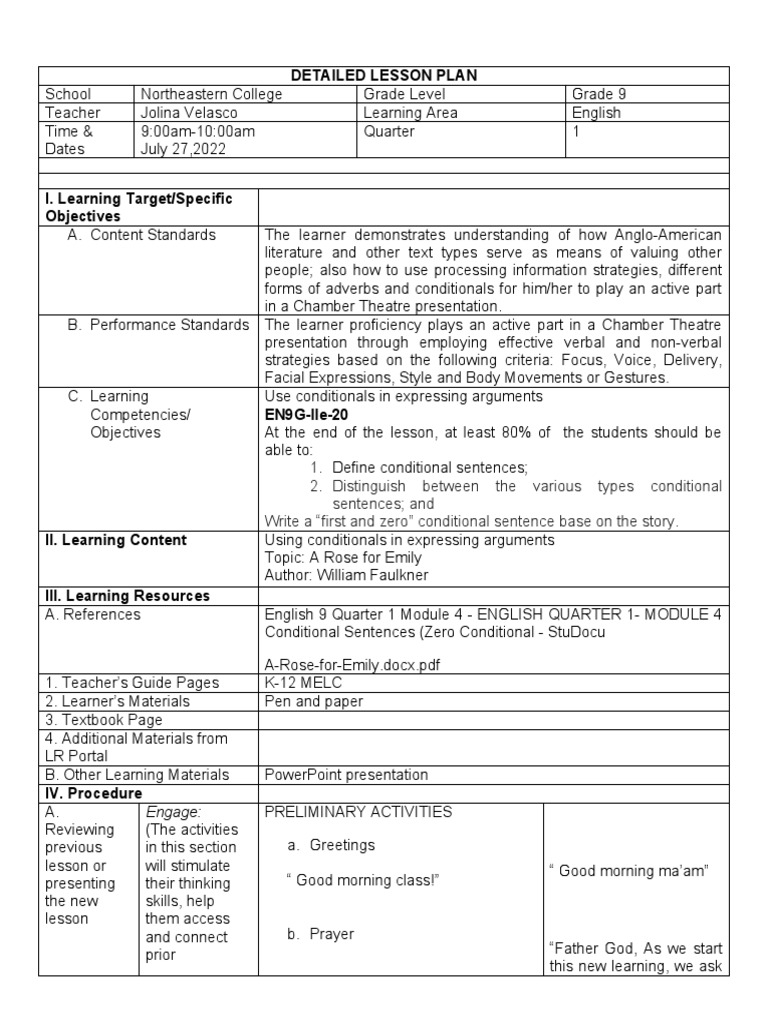 Mastering Conditionals: A Detailed Lesson Plan on Using Conditionals in ...