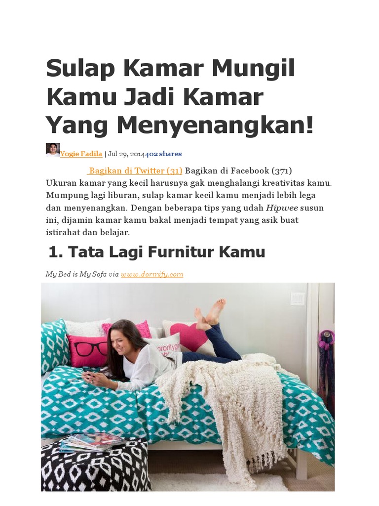 Sulap Kamar Mungil Kamu Jadi Kamar Yang Menyenangkan | PDF