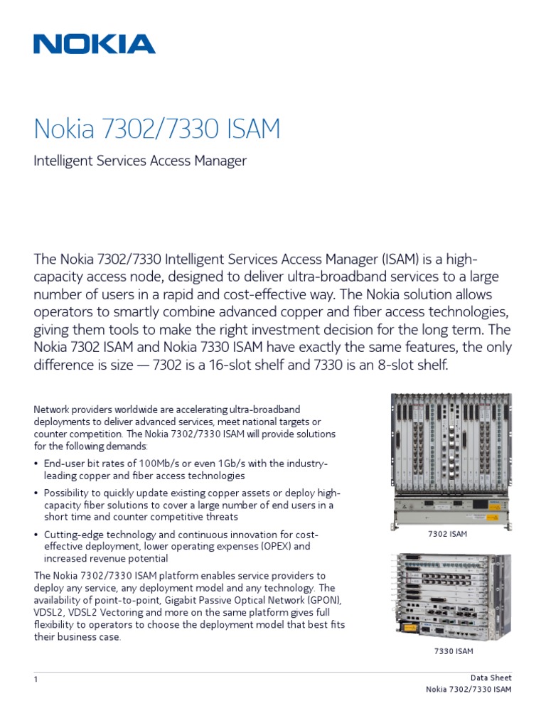 ISAM 7302 7330 FD Datasheet | PDF | Computer Network | Internet Access