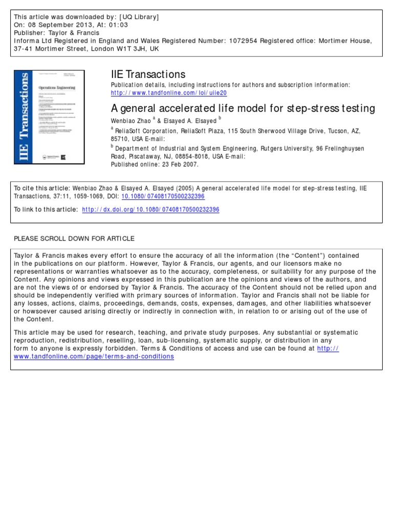General ALT Model For Step Stress Test | PDF | Statistics | Statistical ...