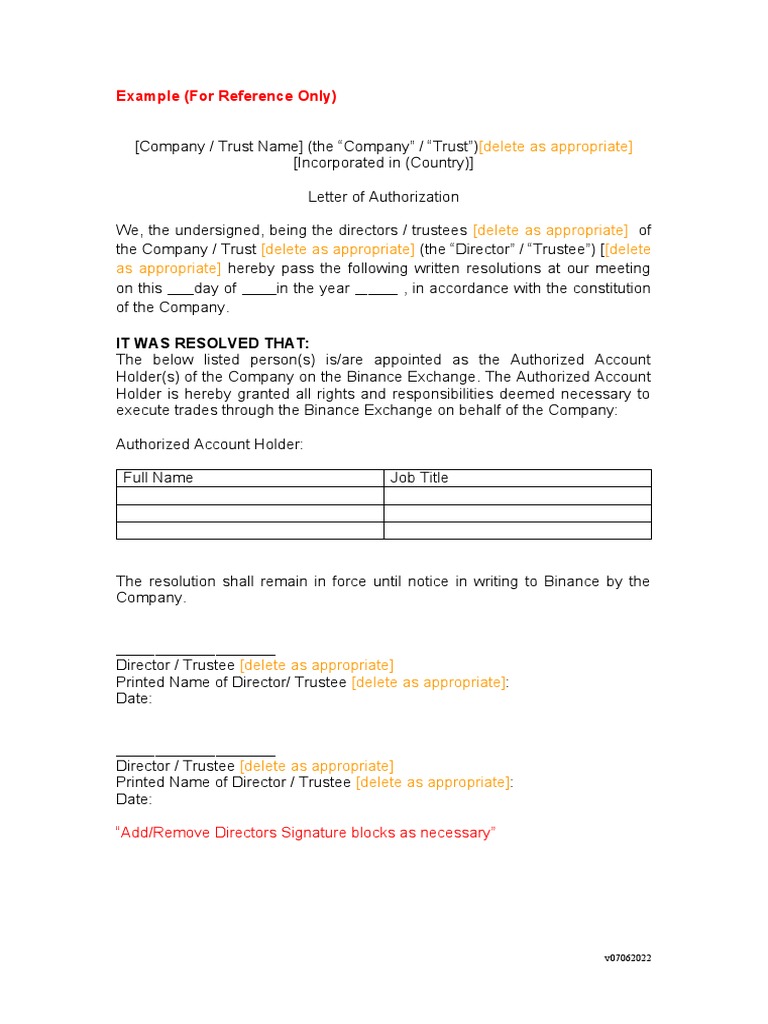 (Delete As Appropriate) : Example (For Reference Only) | PDF