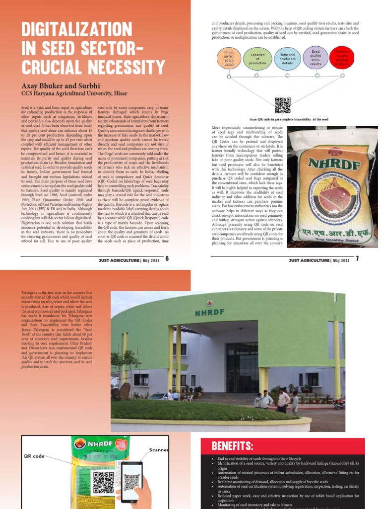 QR Codes Enhance Seed Quality | PDF | Qr Code | Barcode