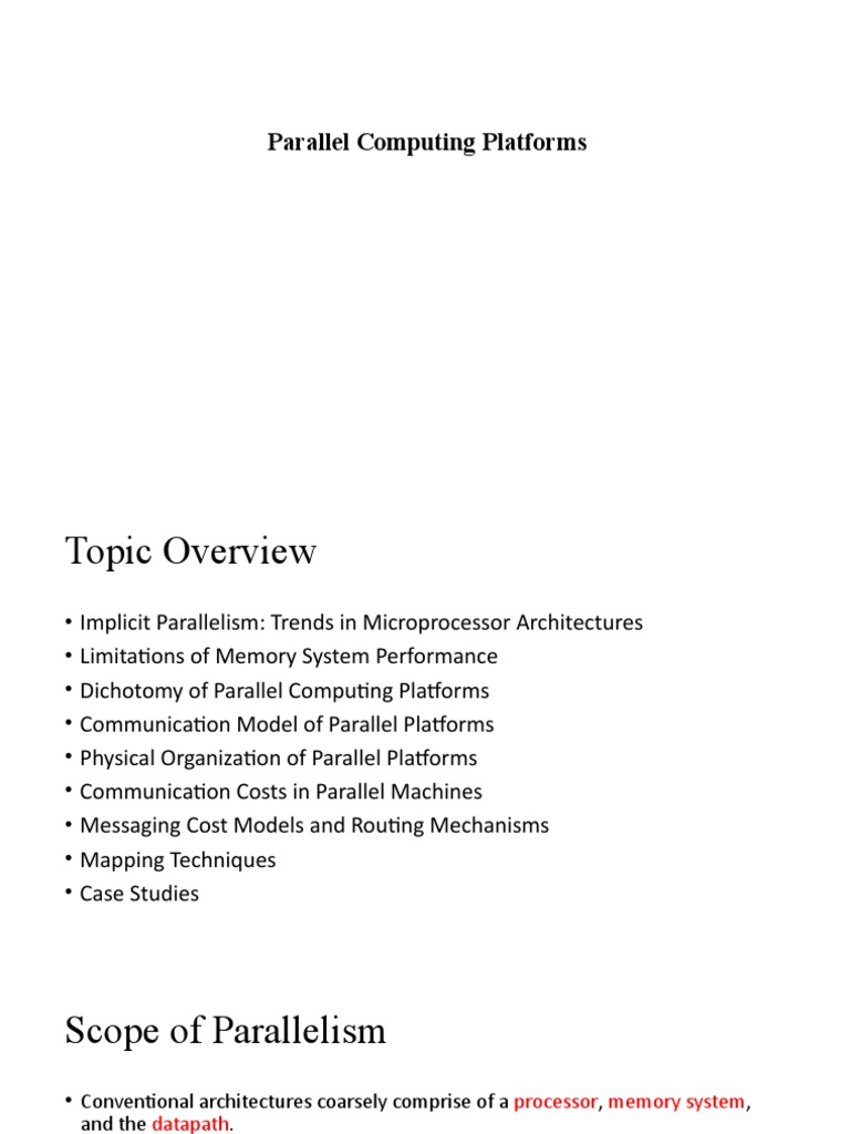 Parallel Computing Platforms Pdf Parallel Computing Central Processing Unit