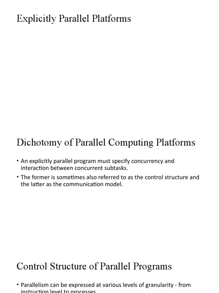 Lecture 3 1 Dichotomy Of Parallel Computing Platforms Pdf Parallel Computing Central