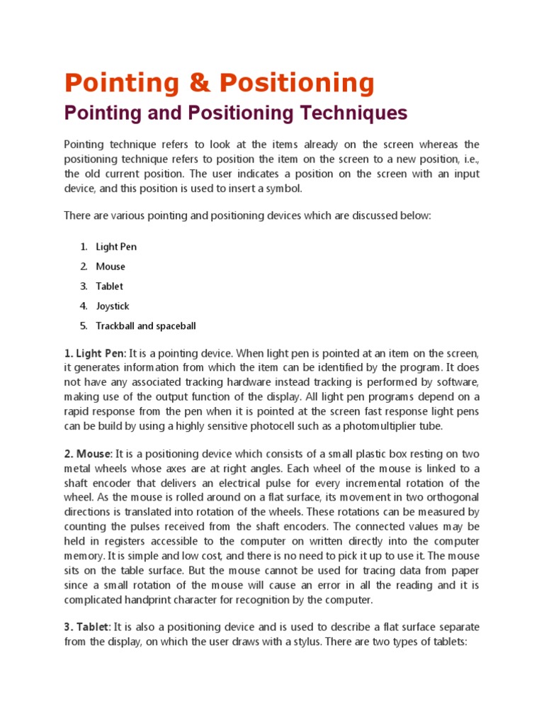 Pointing and Positioning and Animations | PDF | Cursor (User Interface ...