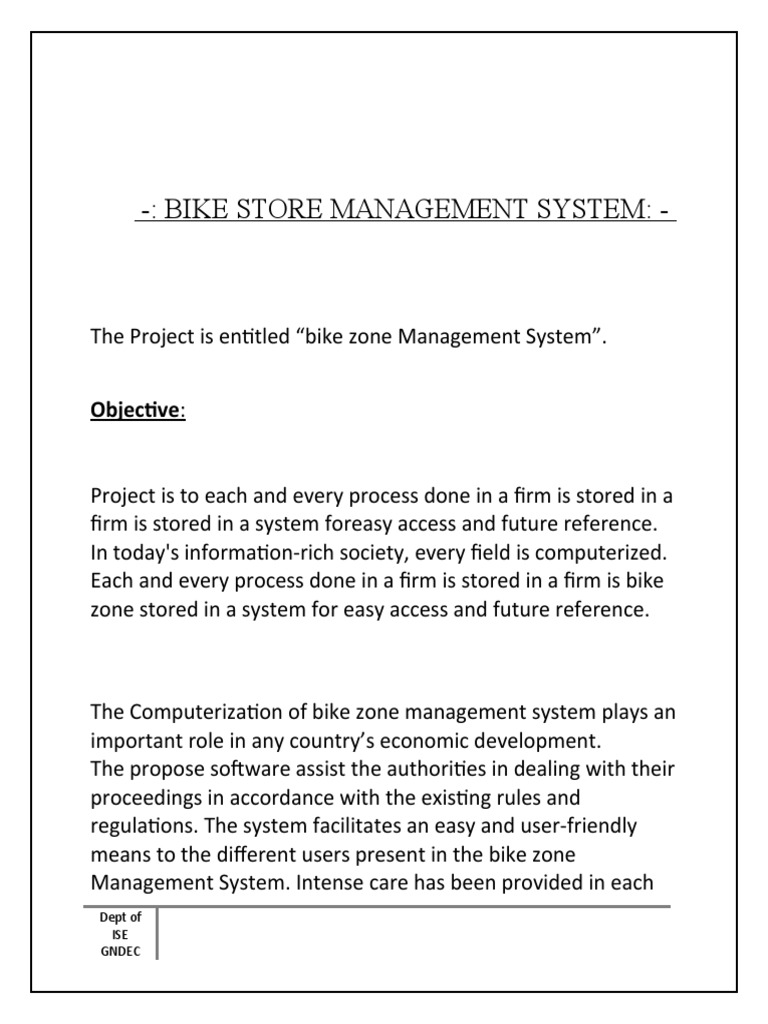 Bike Store Management System | PDF | My Sql | Applications & Software