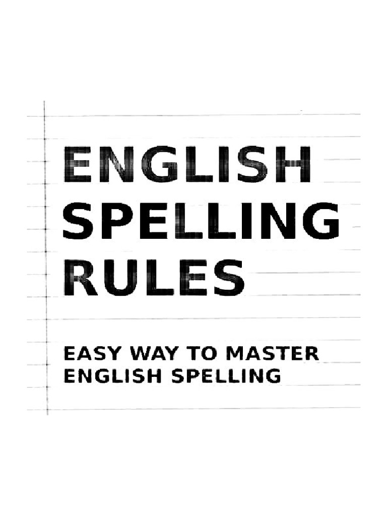 English Spelling Rules | PDF