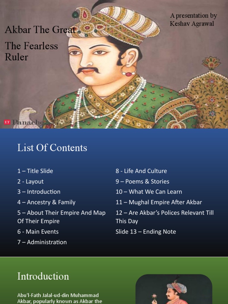 Akbar The Great The Fearless Ruler: A Presentation by Keshav Agrawal ...