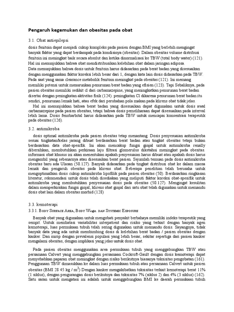 Dosis Obat pada Pasien Obesitas | PDF | Kesehatan Holistik