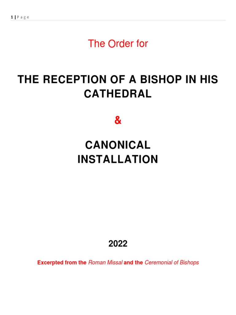 Revised Bishop Installation Mass | PDF | Jesus | Bishop