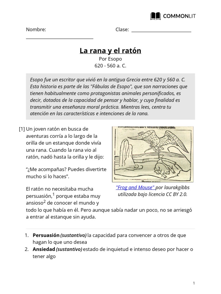 La Rana y El Raton | PDF
