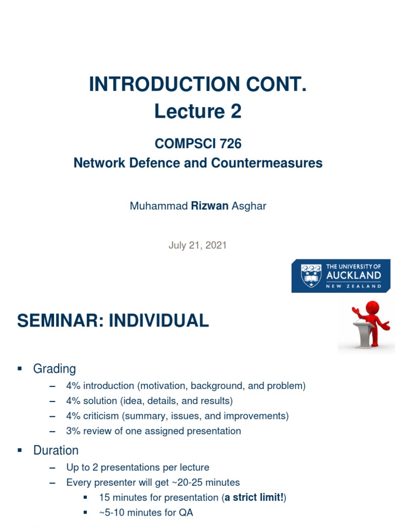 Seminar Guidelines for COMPSCI 726 | PDF | Lecture | Paragraph