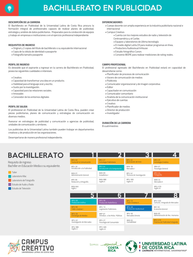 Requisitos y perfil del Bachillerato en Publicidad | PDF | Publicidad ...