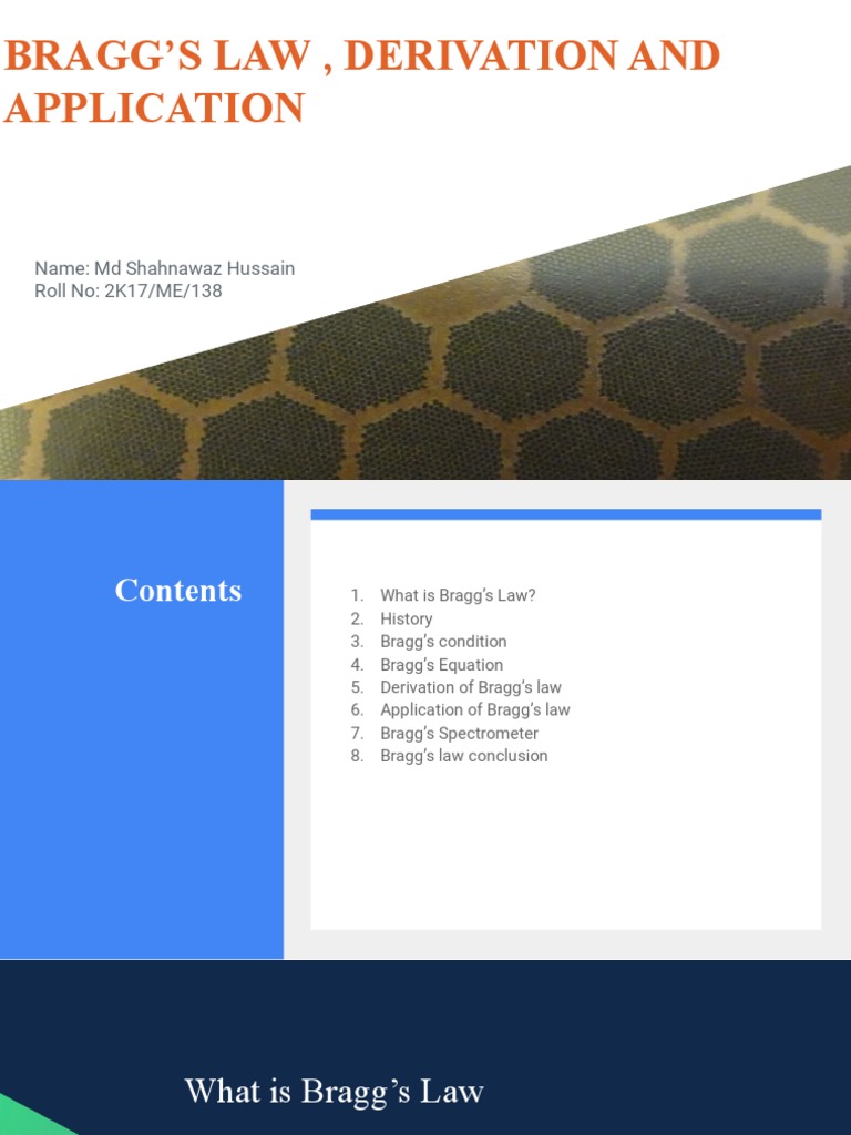 Bragg's Law, Derivation and Application | PDF | Atomic | Oscillation