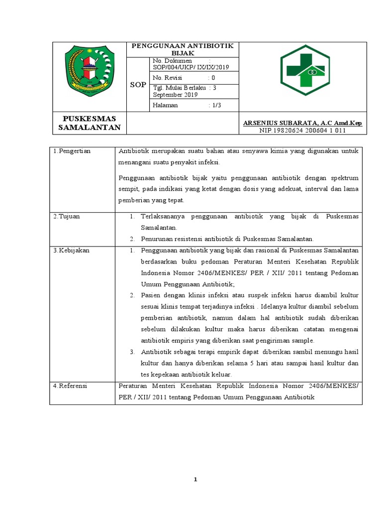 Sop Bijak Gunakan Antibiotik | PDF