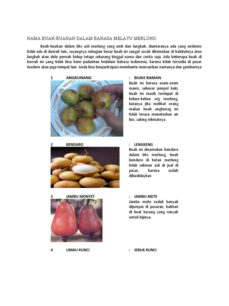 NAMA BUAH MRL | PDF