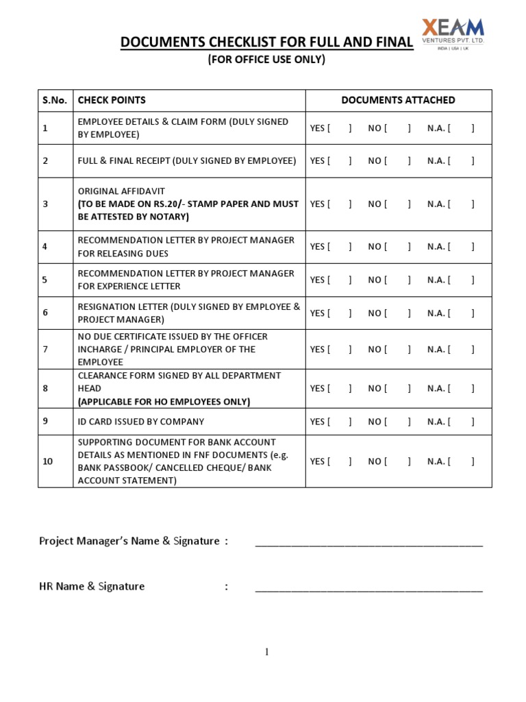 Updated FNF Form - Xeam Ventures - 19-Jan-2022 | PDF | Notary Public ...