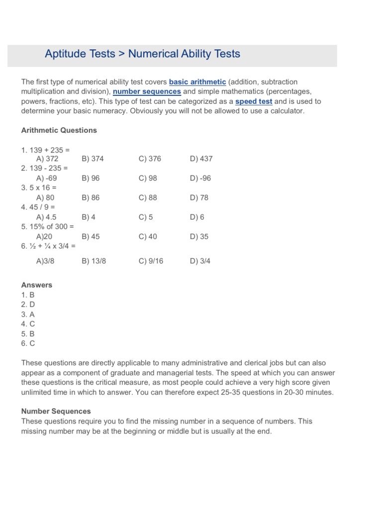 Aptitude Tests | PDF