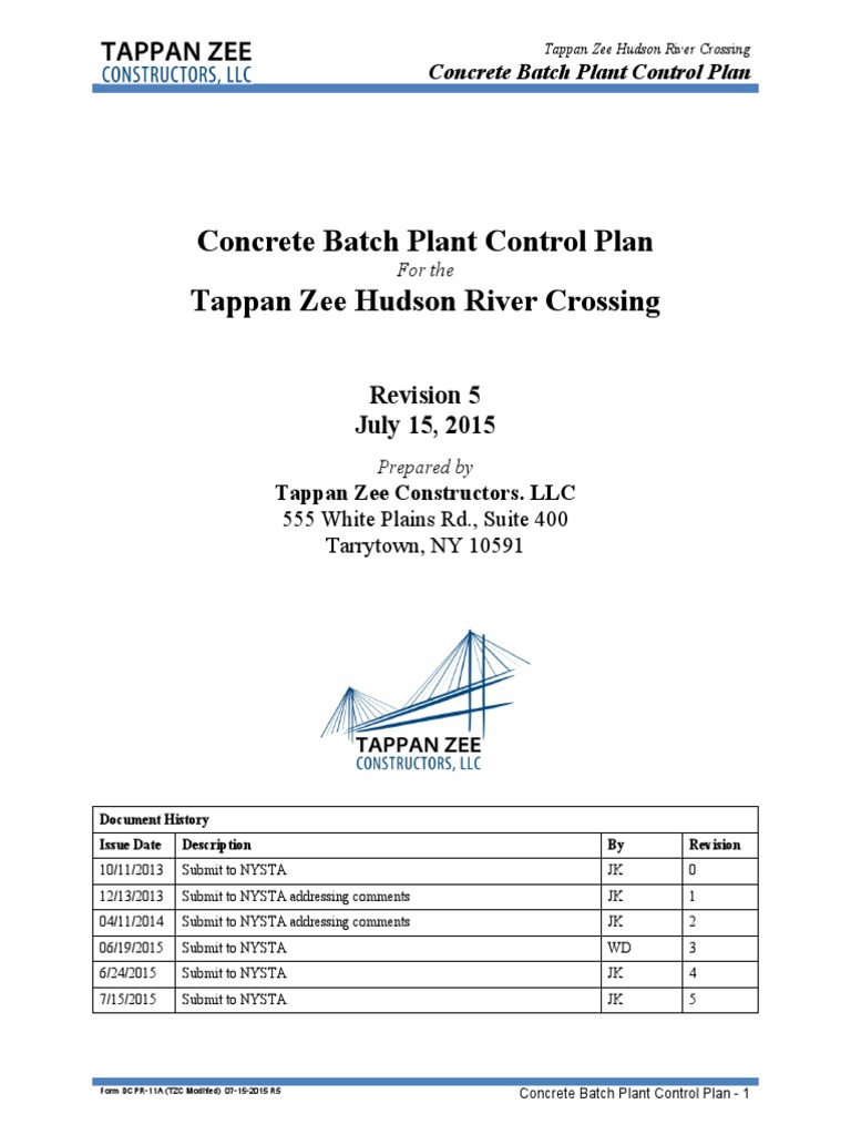 Concrete Batch Plant Control Plan r5 | PDF | Concrete | Materials