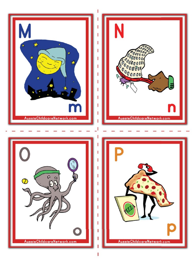 Flash Cards Alphabets MNOP | PDF