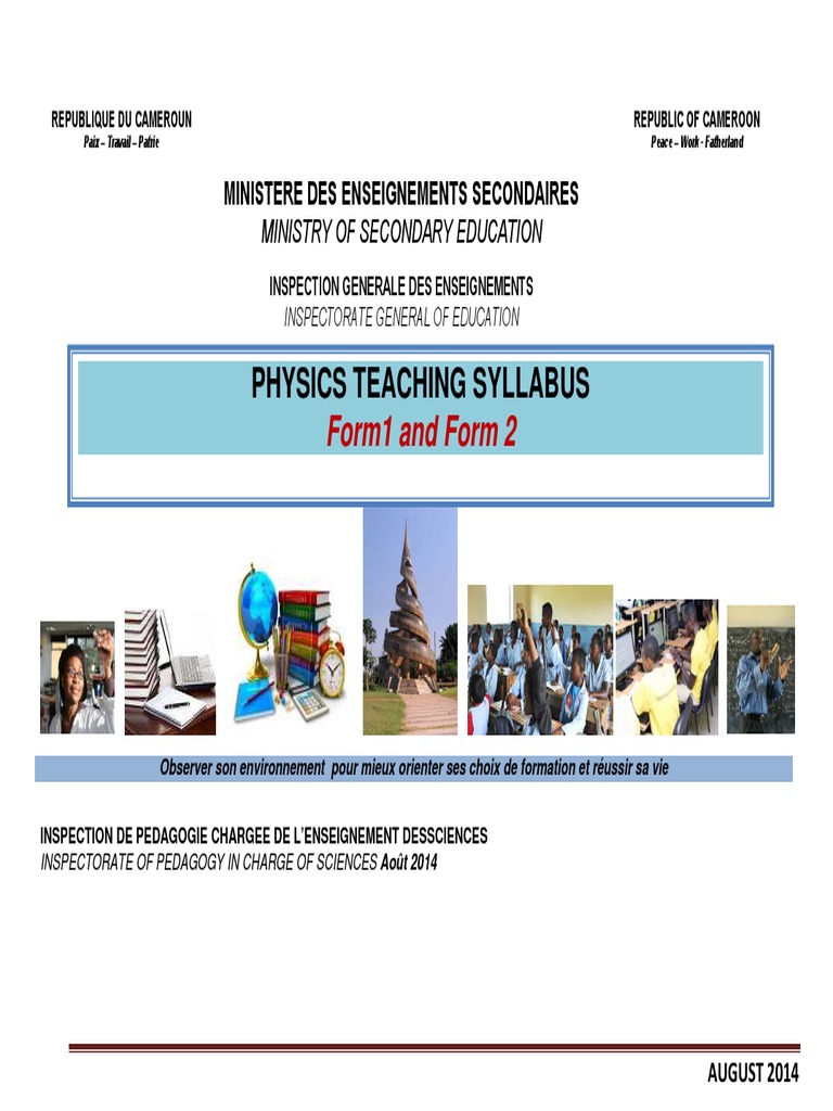 NEW Physics FORM 1 and 2 SYLLABUS1 | PDF | Learning | Science