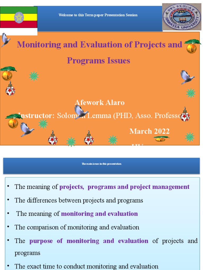 Monitoring and Evaluation ASSIGNMENT-1 | PDF | Project Management ...