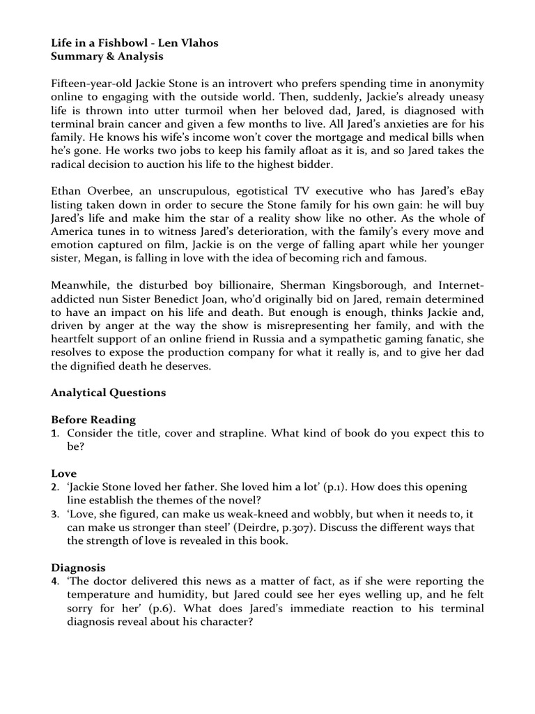 Life in A Fishbowl - Len Vlahos Summary & Analysis | PDF | Psychology