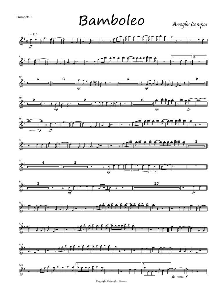 Bamboleo - Trompeta 1 | PDF