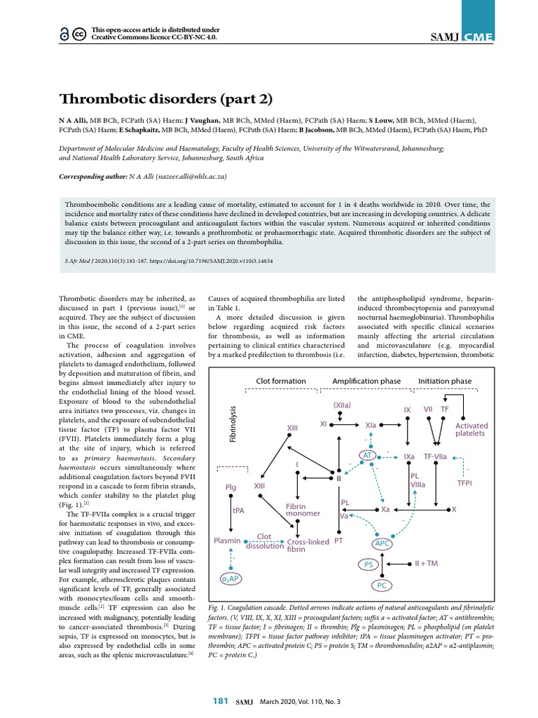 Thrombotic Disorders Part 2 | PDF | Coagulation | Thrombosis