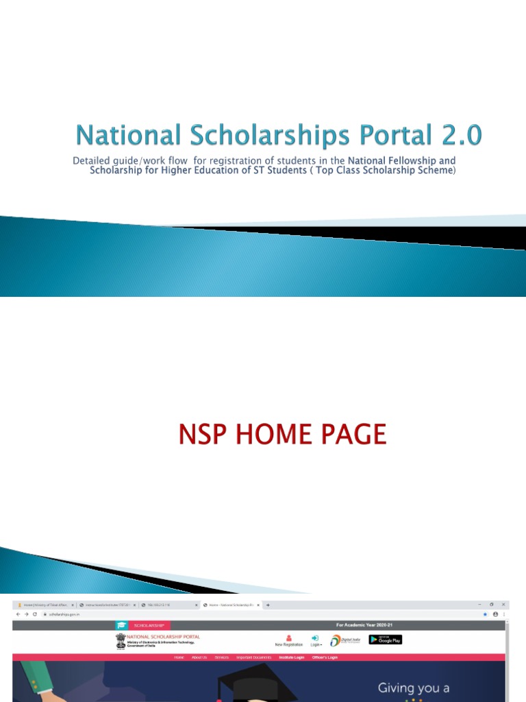 NSP Student Registration Guide | PDF | Password | Login