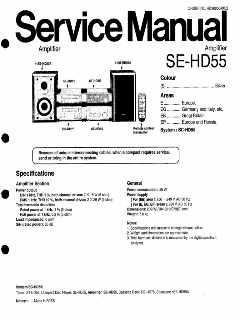 SE-HD55 (sm-AD9803049C2) | PDF | Electrical Engineering | Computer ...