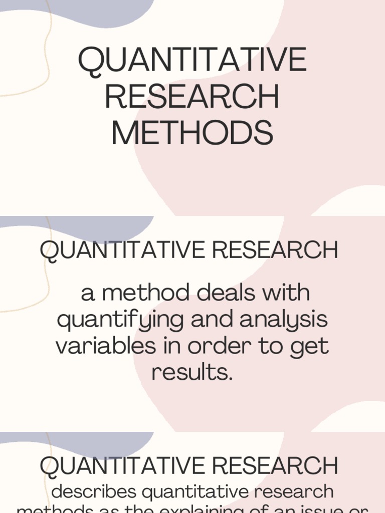 An Overview of Quantitative Research Methods and Experimental and Non ...