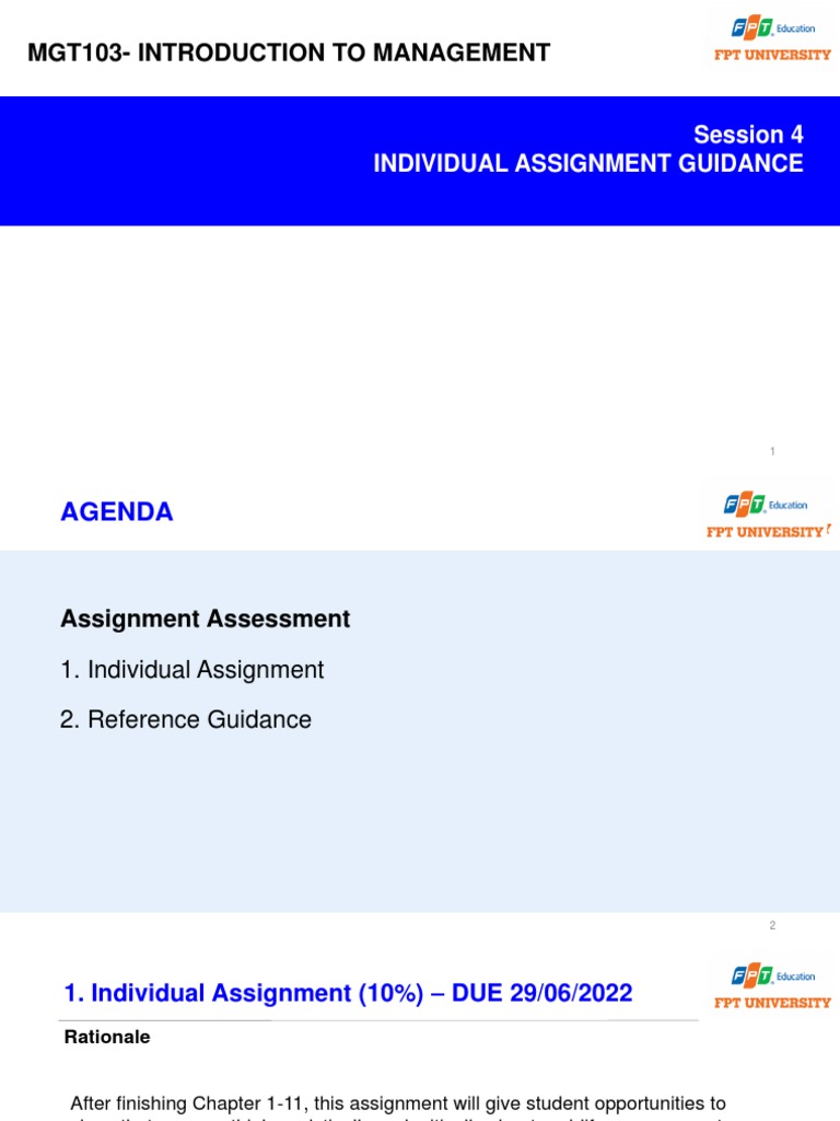 Mgt103-Introduction To Management: Session 4 Individual Assignment Guidance | PDF | Analysis ...