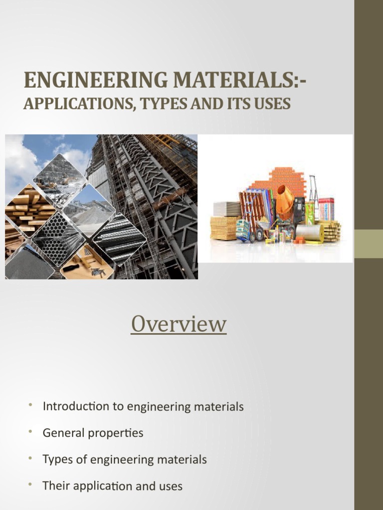 Engineering Materials Overview and Uses | PDF | Fiberglass | Thermoplastic