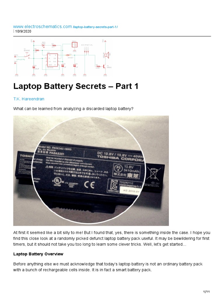 Laptop Battery Secrets - Part 1 | PDF | Battery Charger | Lithium Ion ...