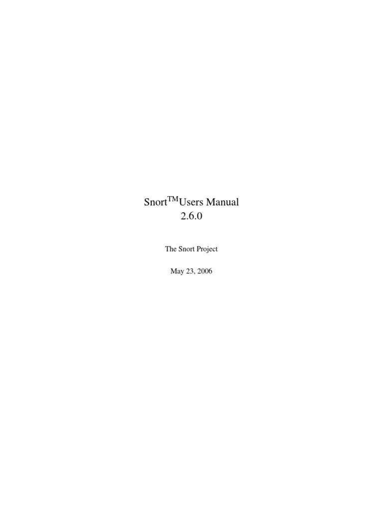 Snort MANUAL | PDF | Command Line Interface | Transmission Control Protocol