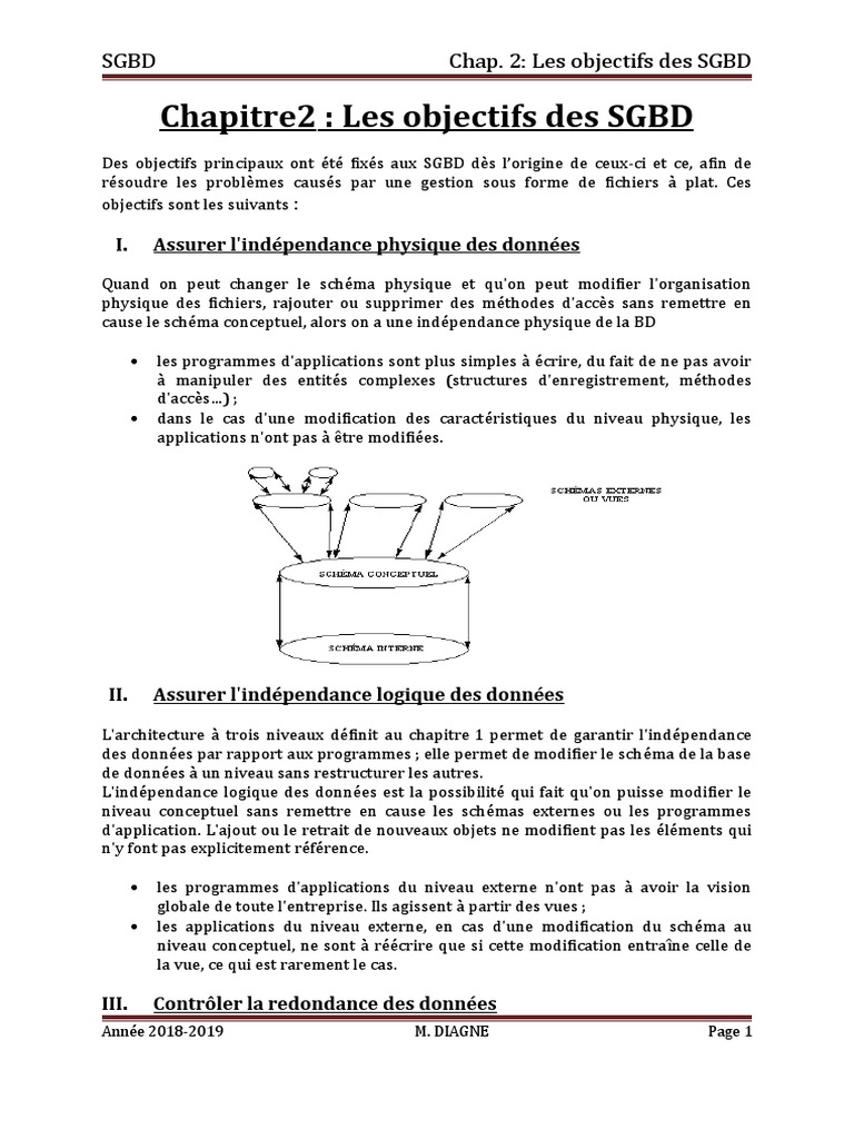 Chapitre 2 SGBD | PDF | Bases de données | Sécurité