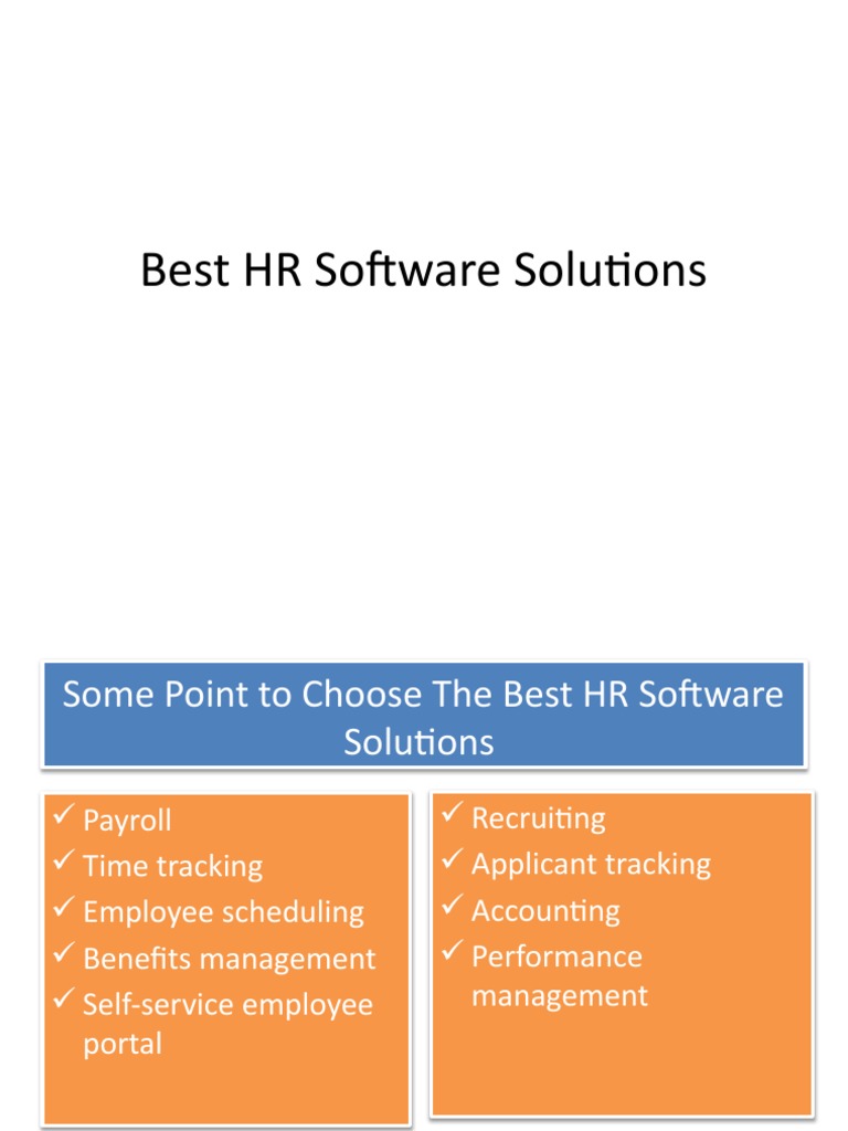 Top Features of HR Software Solutions | PDF | Business | Finance ...
