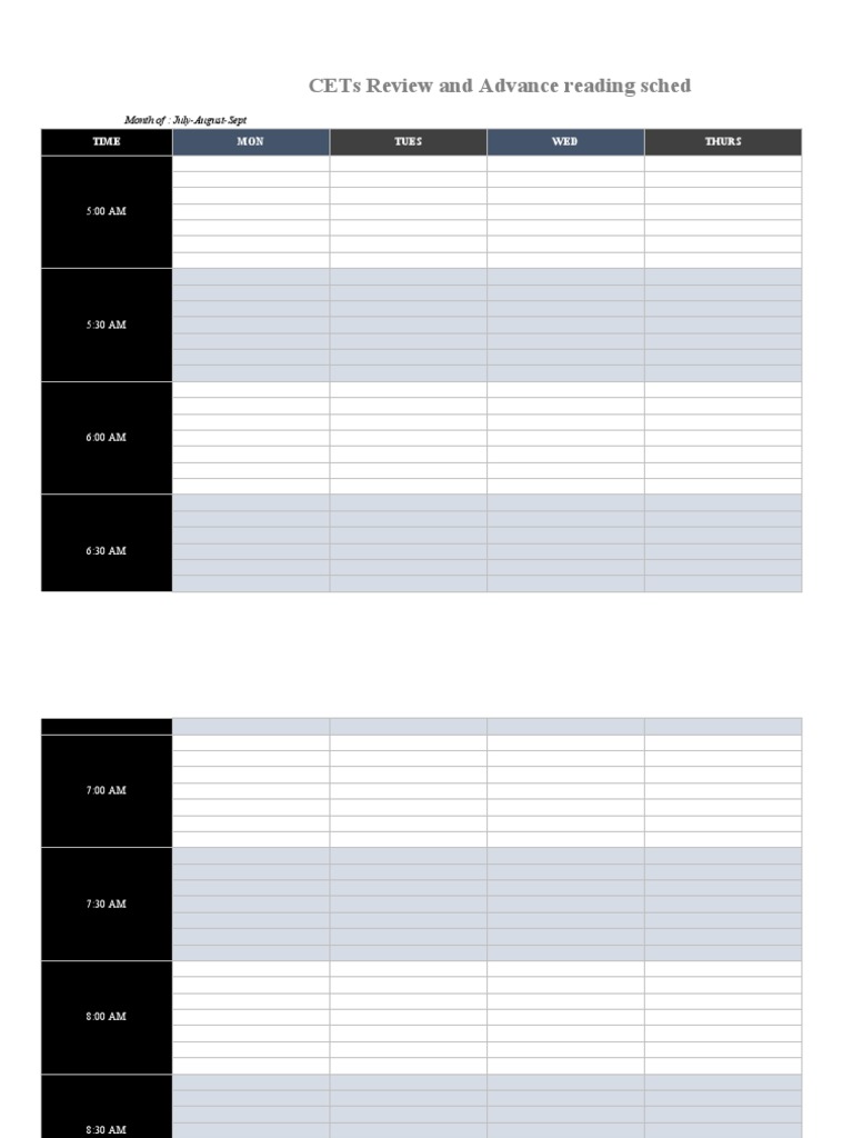 IC 5 Day 24hr Weekly Work Schedule Template 8581 | PDF